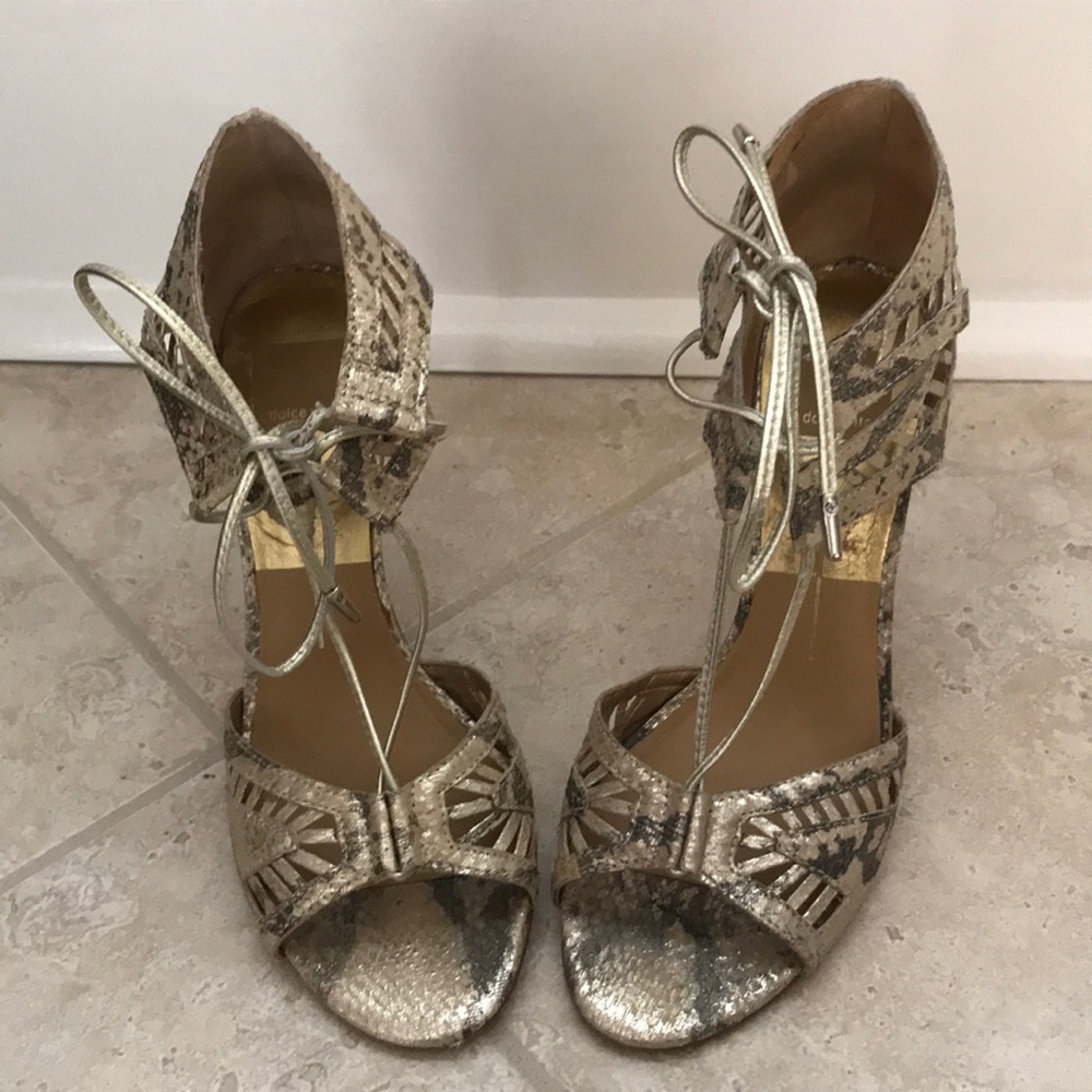 Dolce Vita Metallic Gold Snakeskin Heels! - Gem